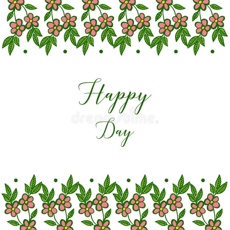 Vector Illustration Happy Day Wedding Romantic with Pattern of Leaf ...