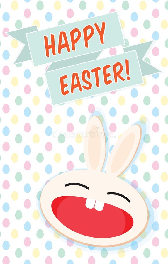 Vector Illustration of Happy Easter Bunny Greetings Card Stock Vector ...