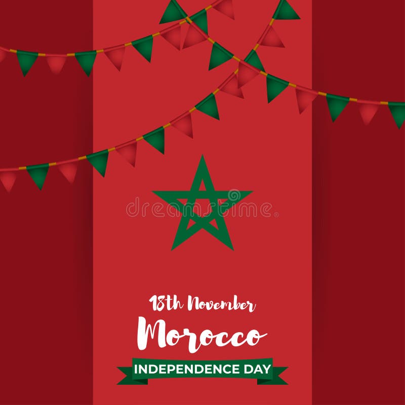 Morocco Independence Day Poster. Patriotic Holiday Stock Vector ...