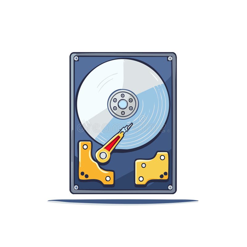 Computer Hard Disk Drive Platter Stock Illustrations – 211 Computer ...