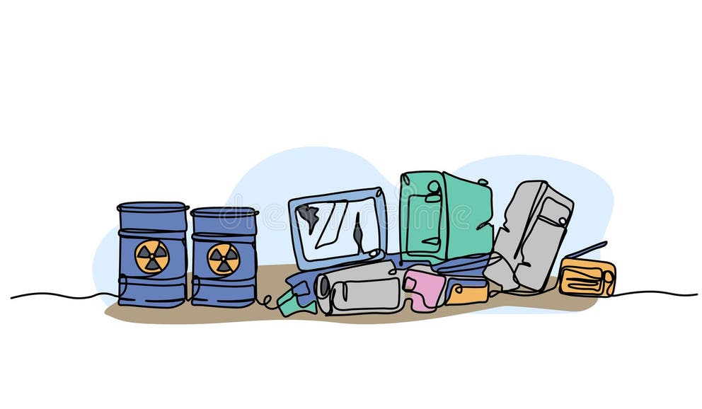 Vector Illustration of Hazardous Waste Container. Modern Flat in ...