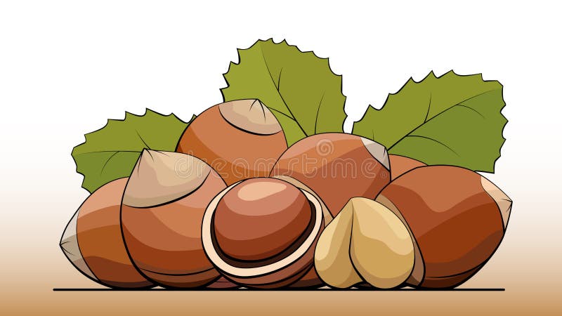 Vector Hazelnuts with Leaves on Colorful Background. Stock Vector ...