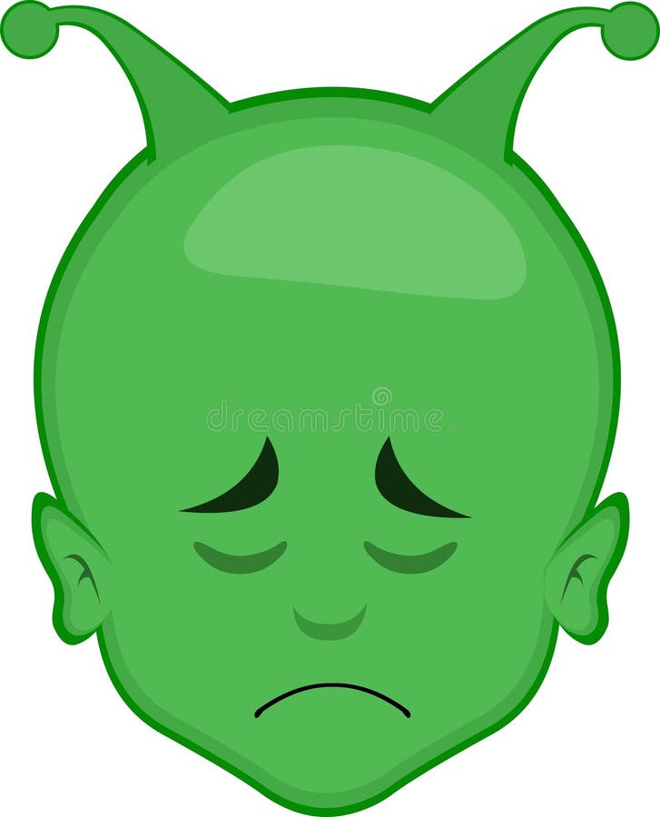 Vector Illustration Head Alien, Extraterrestrial or Martian Character ...
