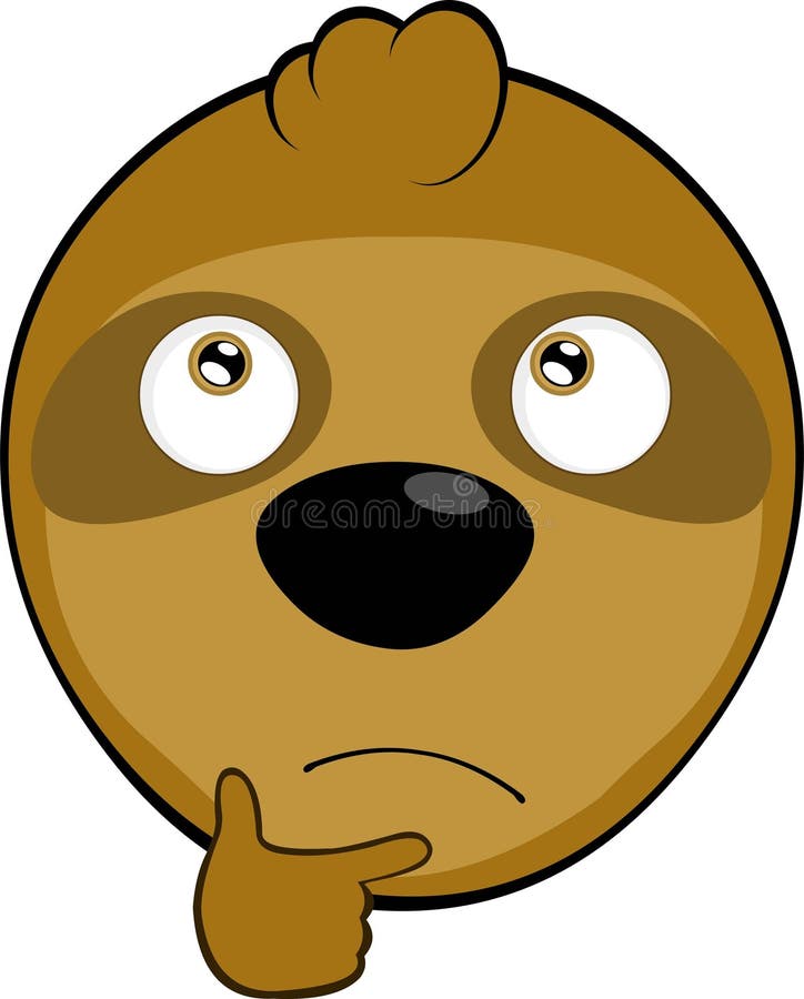 Vector Illustration Head Animal Bear Lazy Cartoon Think Cloud and ...