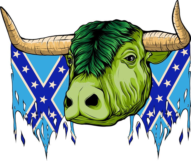Vector Illustration of Head Bull Colored Design Stock Vector ...
