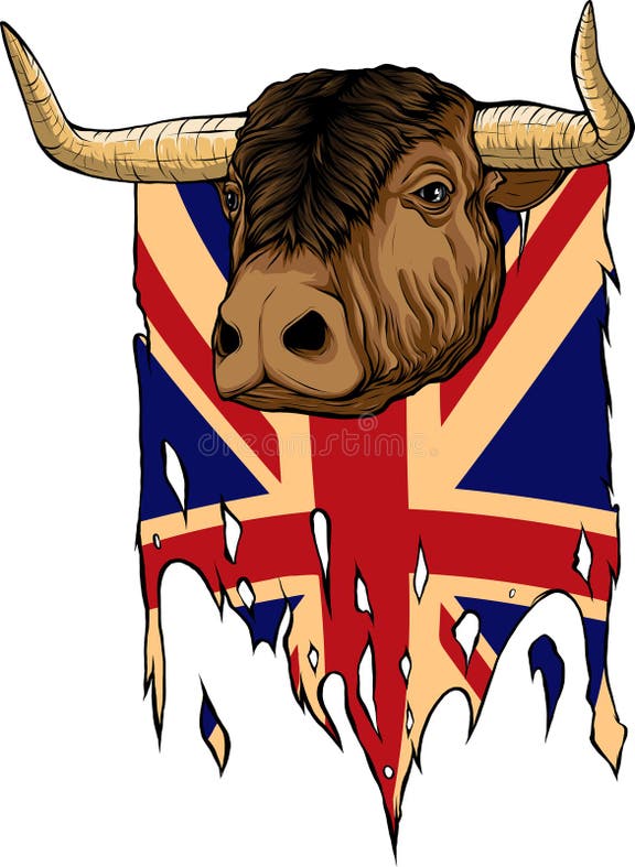 Vector Illustration of Head Bull Colored Design Stock Vector ...