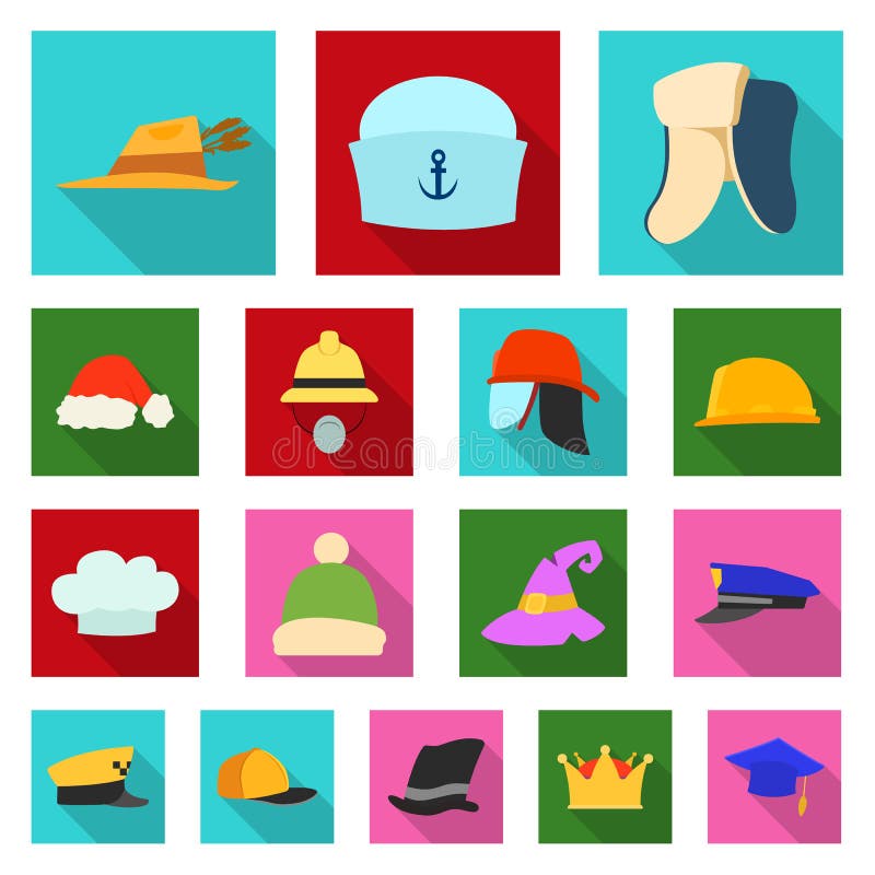 Vector Illustration of Headgear and Cap Icon. Collection of Headgear ...