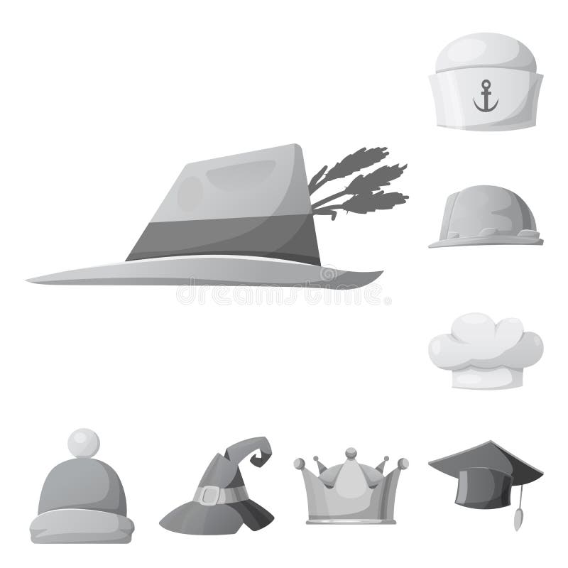 Vector Illustration of Headwear and Cap Symbol. Collection of Headwear ...