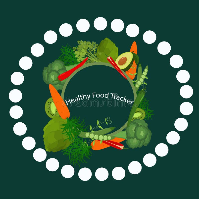 Vector Illustration of Healthy Food Tracker Stock Vector - Illustration ...