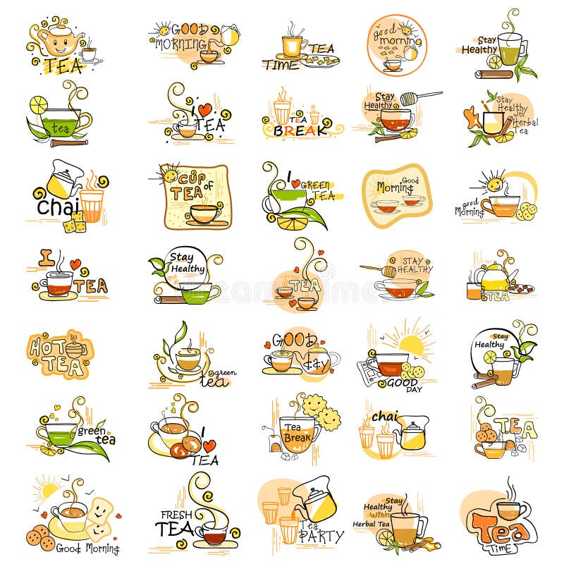 Healthy and Nutritious Tea Label Tag Sticker for Advertisement Stock ...