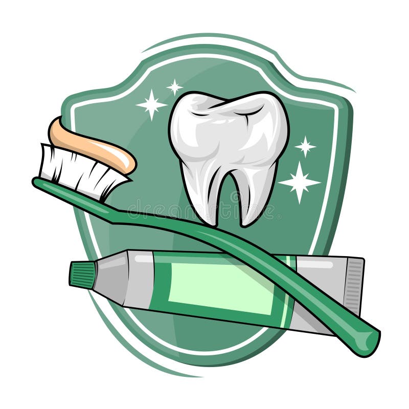 Vector Illustration of Healthy and Strong Teeth with a Toothbrush and ...