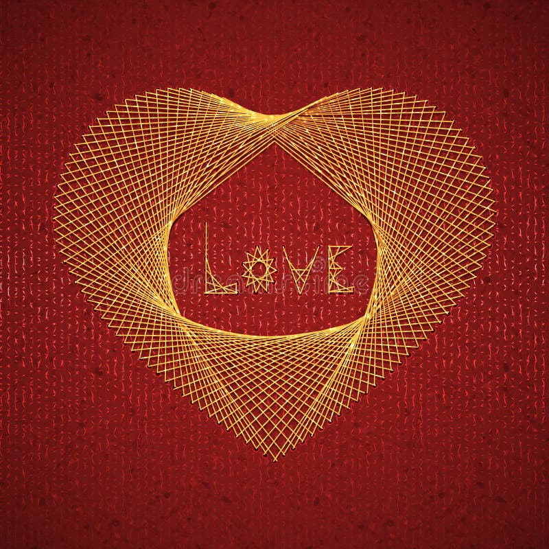 Vector Illustration of Heart Embroidered on Stock Vector - Illustration ...