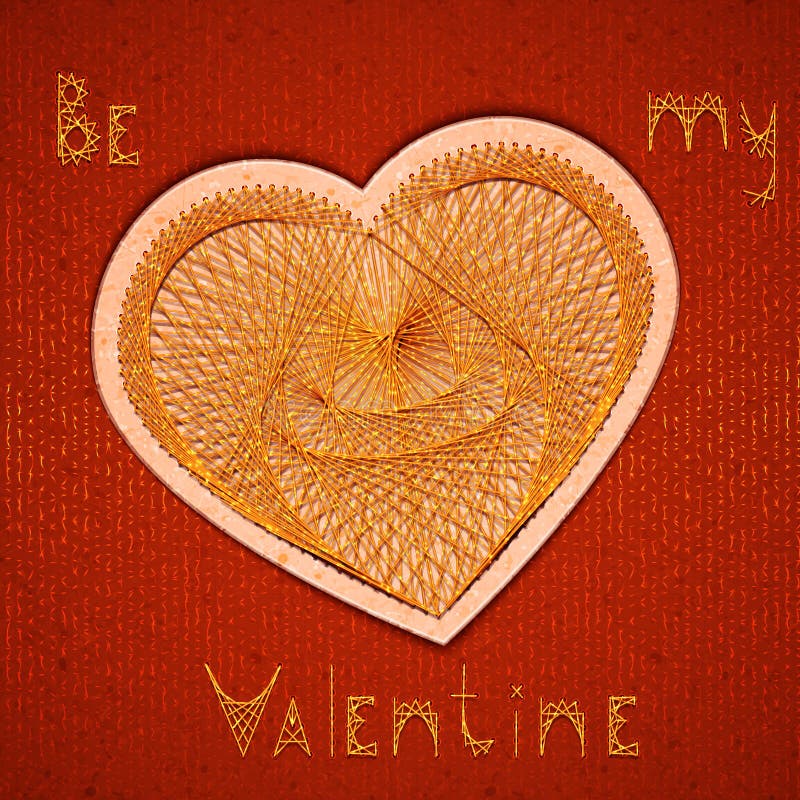 Vector Illustration of Heart Embroidered on Stock Vector - Illustration ...