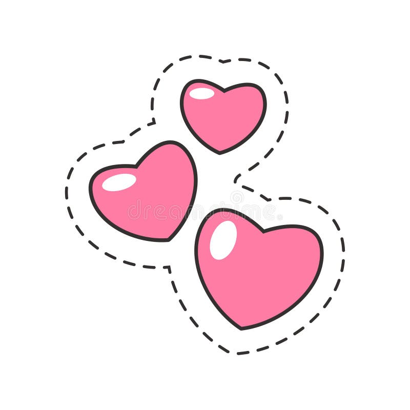 Vector Illustration of Heart Stickers Stock Vector - Illustration of ...