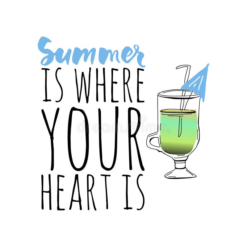 Vector Illustration.Hello Summer. Happy Summer Days. Let the Summer ...