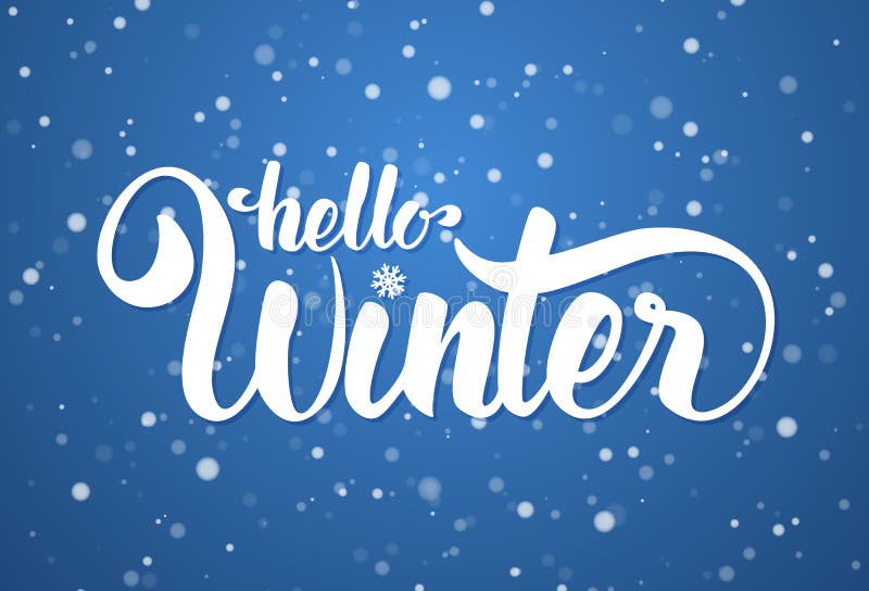 Vector Illustration: Hello Winter Elegant Modern Brush Lettering on ...