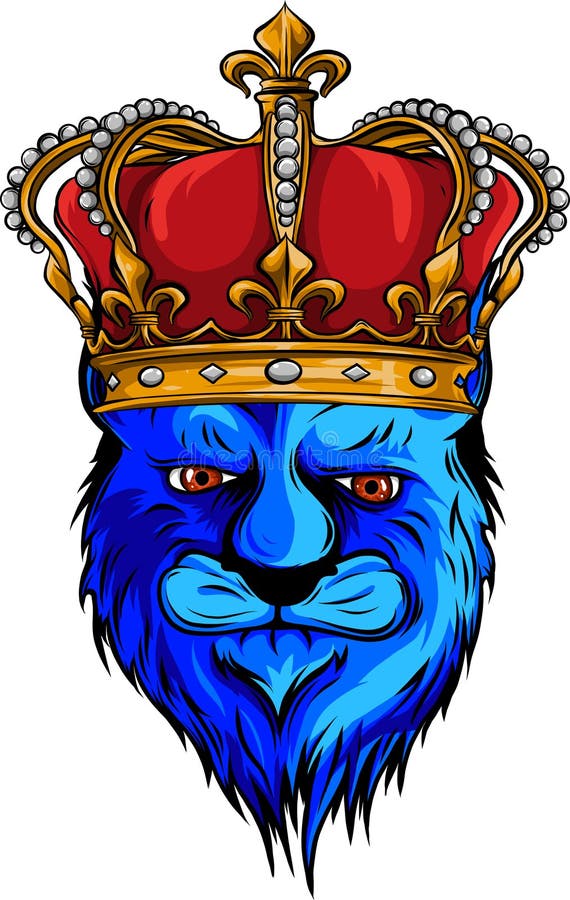 Vector Illustration of Heraldic Lion Head with Corwn Stock Vector ...