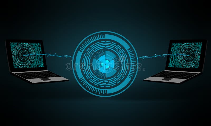 Vector Illustration Hi-tech Blue Abstract Technology Background ... Vector Illustration Hi-tech Blue Abstract Technology Background ...