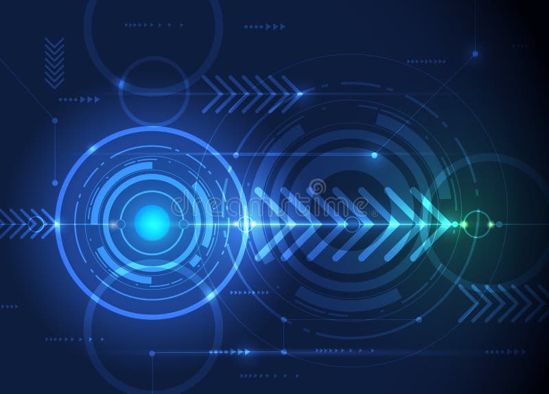 Vector Illustration Gear Wheel, Hexagons and Circuit Board, Hi-tech ...