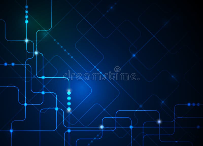 Vector Illustration Hi-tech Blue Abstract Technology Background Stock ...