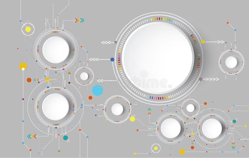 Vector Illustration Hi-tech Digital Technology Design Colorful on ...