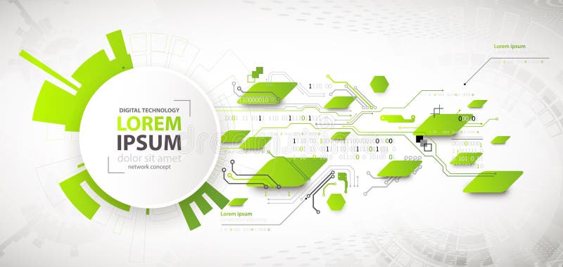 Vector Illustration, Hi-tech Digital Technology and Engineering Theme ...