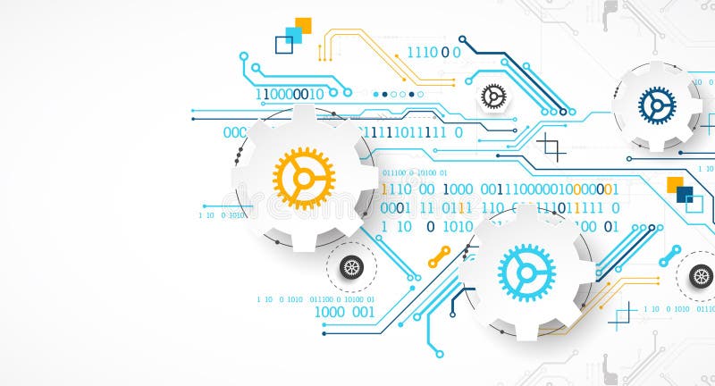 Vector Illustration, Hi-tech Digital Technology and Engineering Theme ...