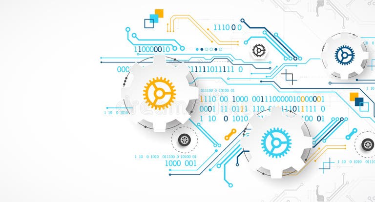 Vector Illustration, Hi-tech Digital Technology and Engineering Theme ...