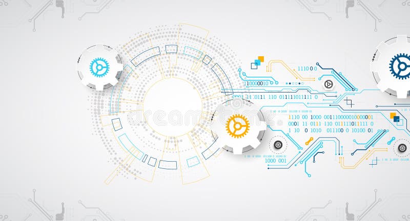 Vector Illustration, Hi-tech Digital Technology and Engineering Theme ...