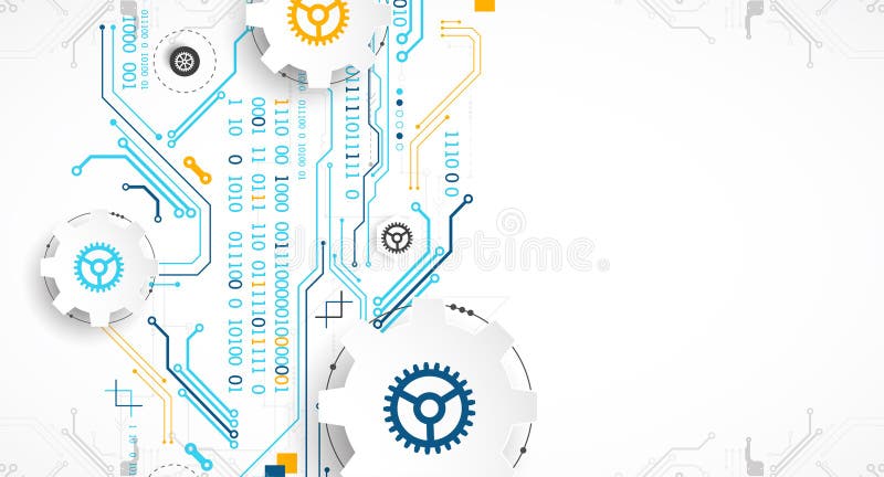 Vector Illustration, Hi-tech Digital Technology and Engineering Theme ...