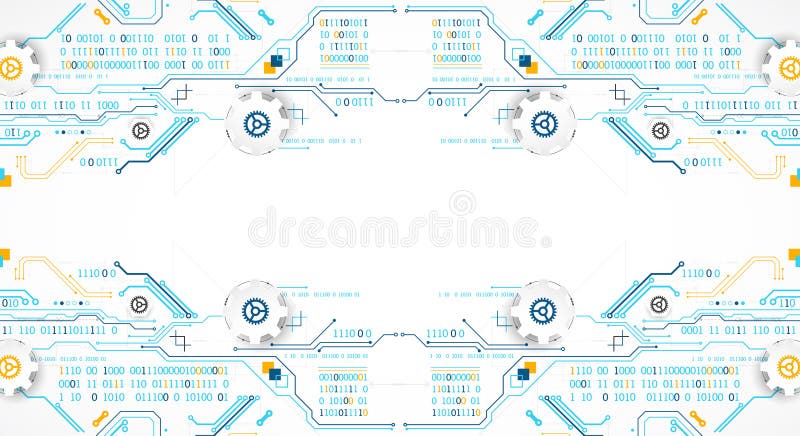 Vector Illustration, Hi-tech Digital Technology and Engineering Theme ...