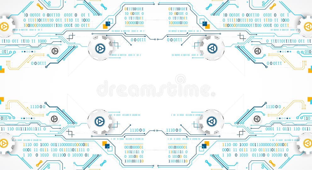 Vector Illustration, Hi-tech Digital Technology and Engineering Theme ...