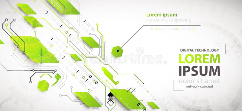 Vector Illustration, Hi-tech Digital Technology and Engineering Theme ...