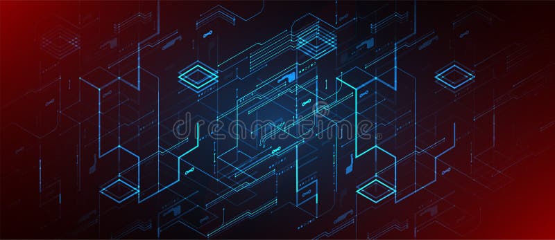 Vector Illustration, Hi-tech Digital Technology and Engineering Theme ...
