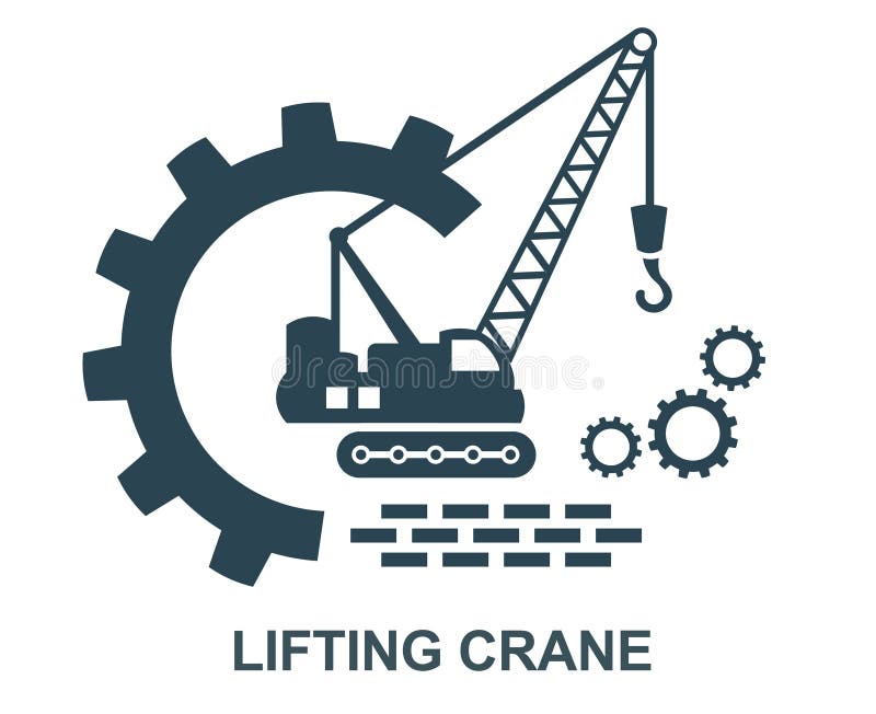 Vector Illustration of the High Crane Icon and Logo. Equipment for ...