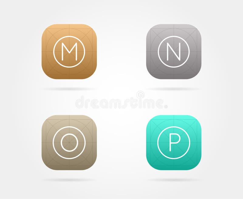 App Icon Template with Guidelines. Vector Stock Vector - Illustration ...