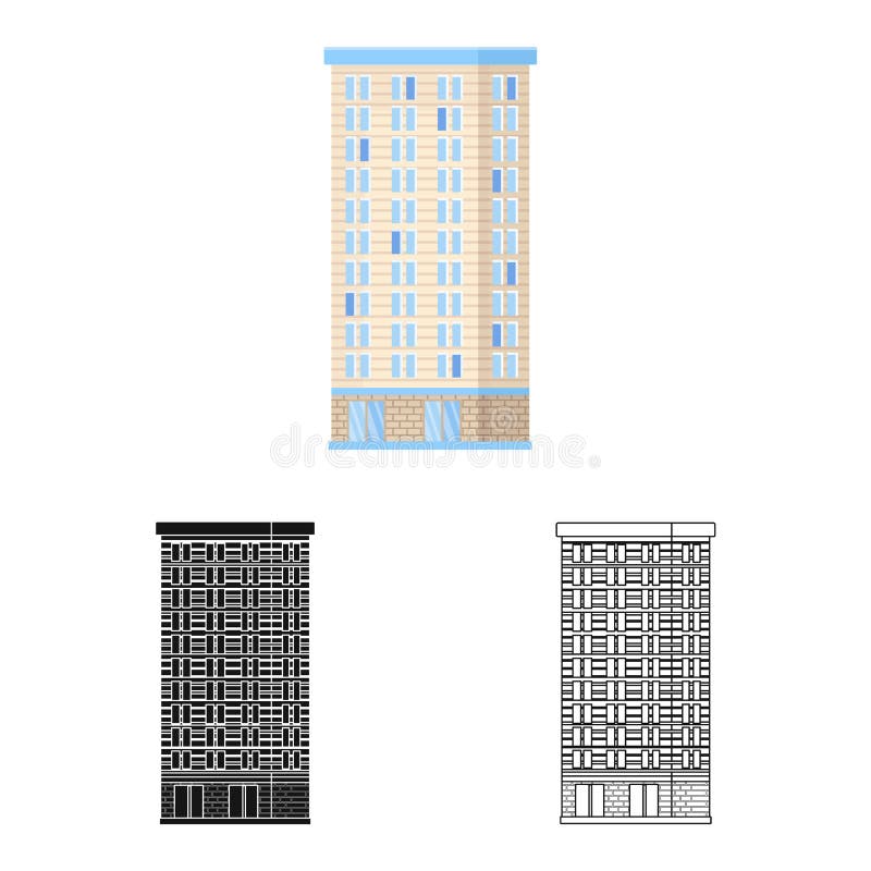 Vector Illustration of High and Rise Icon. Set of High and House Stock ...