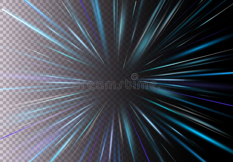 Vector Illustration of High Speed, Motion Light Effect, Light with Lens ...