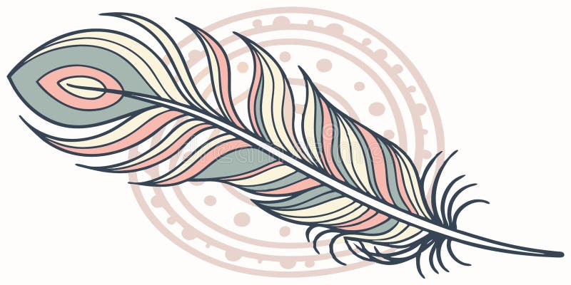 Ornate Feather Boho Decoration Design, Vector Design Generative AI ...