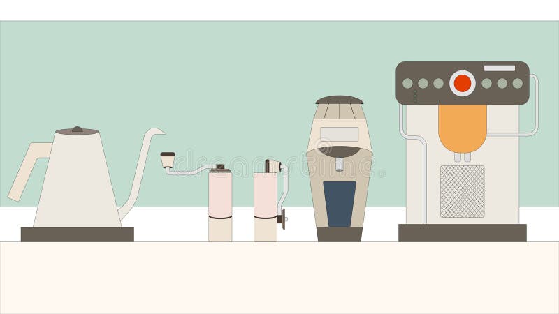 Vector Illustration of at Home Coffee Station Stock Vector ...