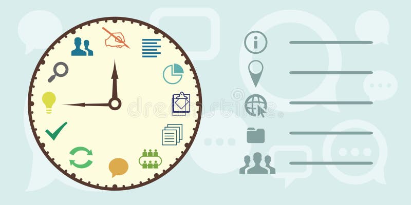 Project clock horizontal stock vector. Illustration of office - 99222320