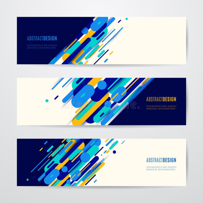 Vector Illustration of Horizontal Geometry Round, Diagonal and Line ...