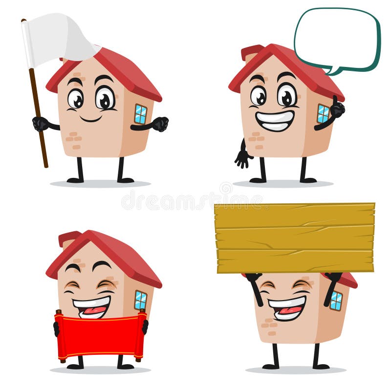 House Character Holding White Flag Stock Illustrations – 57 House ...
