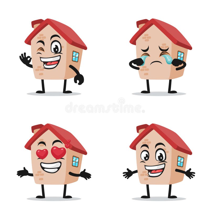 Vector Illustration of House Mascot or Character Stock Illustration ...