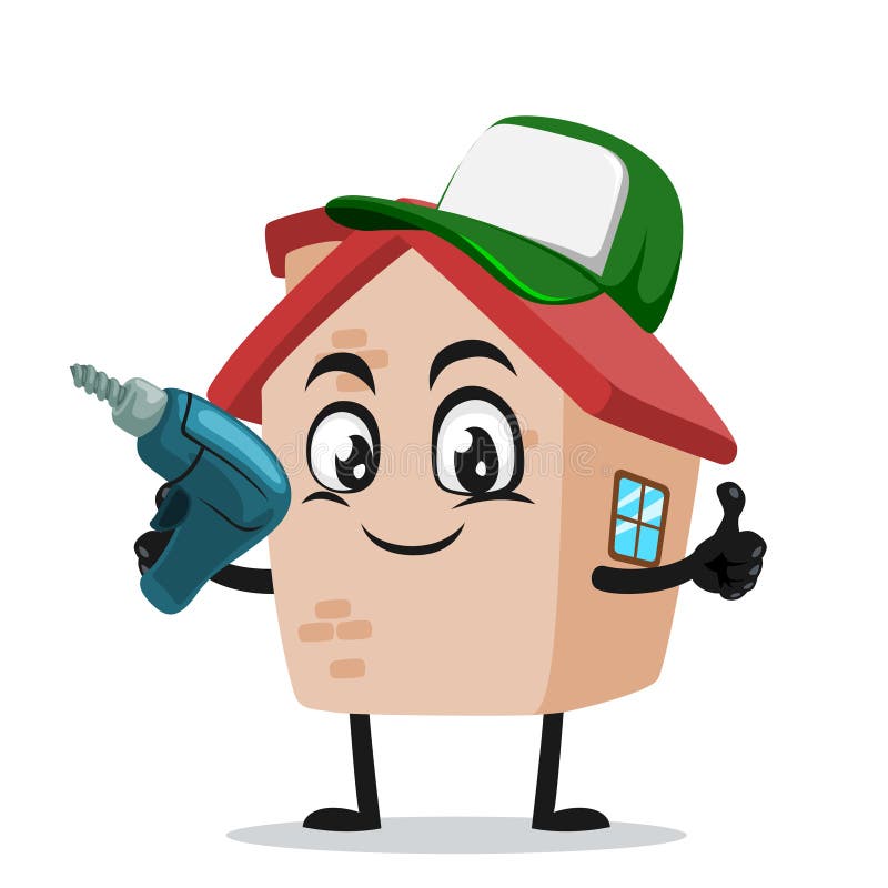 Vector Illustration of House Mascot or Character Stock Illustration ...
