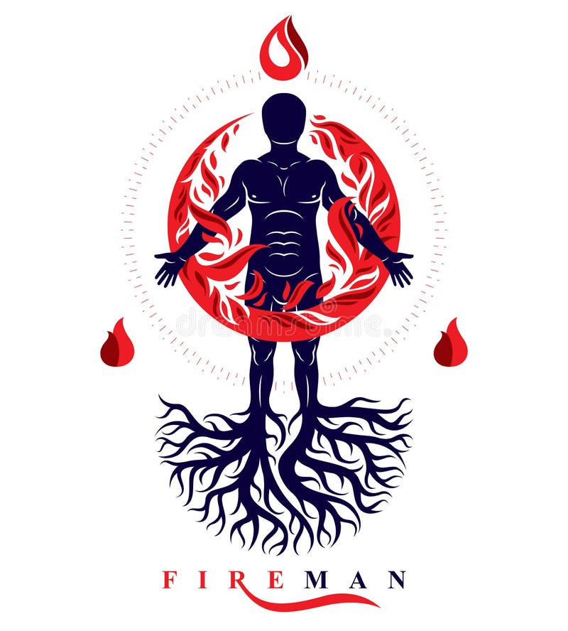 Vector Illustration of Human Being Created with Tree Roots. Human and ...