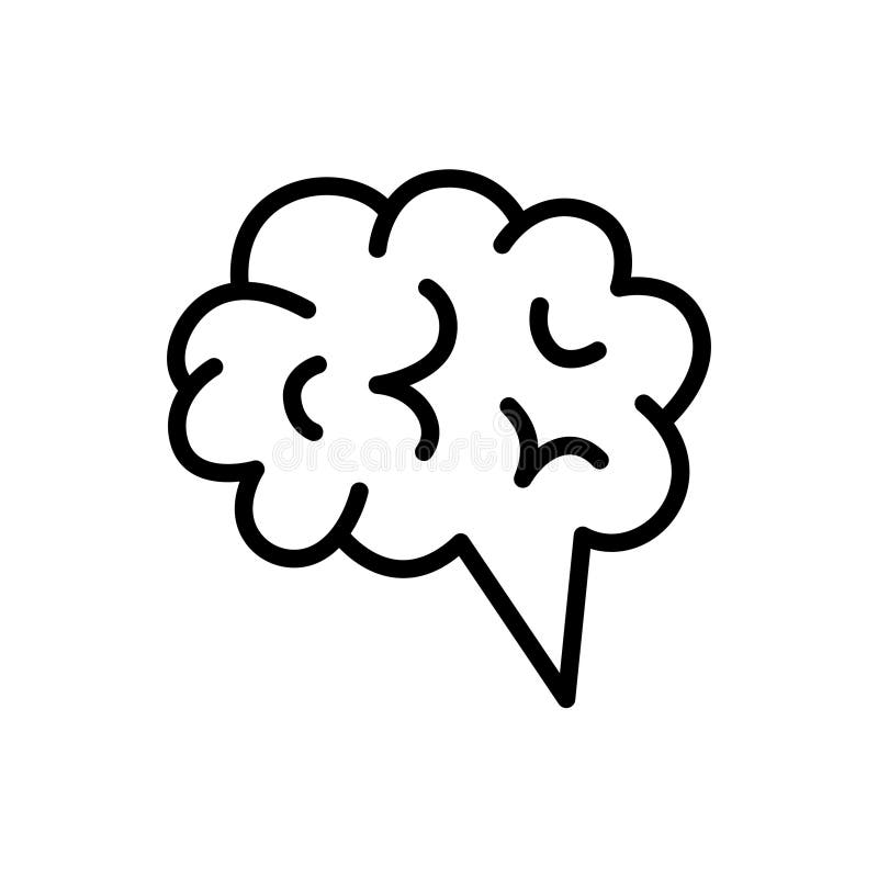 Vector Illustration of Human Brain in Black and White Stock Vector ...