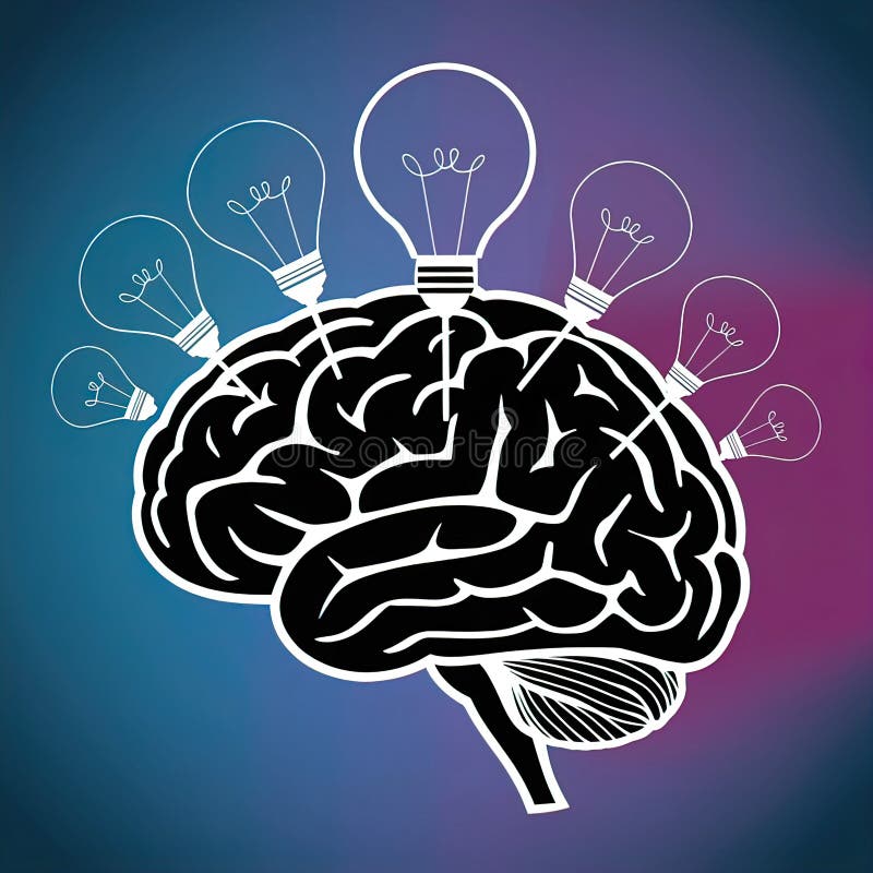 Vector Illustration, Human Brain with Incoming Information from ...