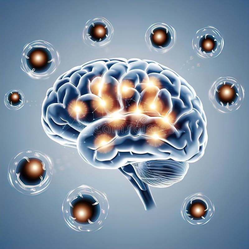 Vector Illustration, Human Brain with Incoming Information from ...