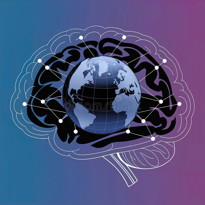 Vector Illustration, Human Brain with Incoming Information from ...